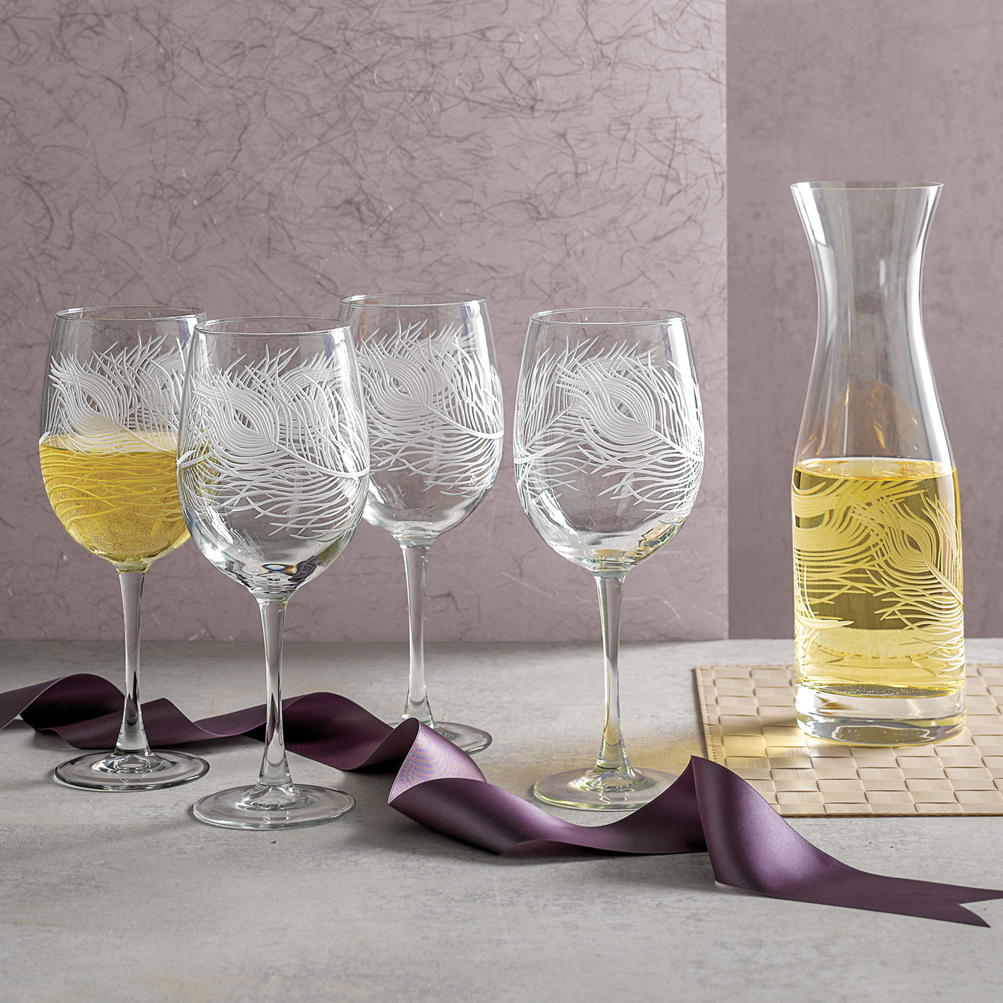 Feather Wine Glasses Gumps