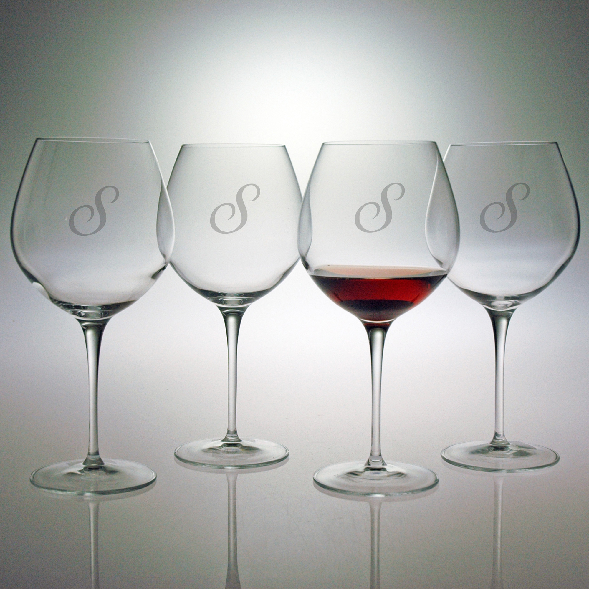 Personalized Burgundy Wine Glasses Set Of 4 Gumps