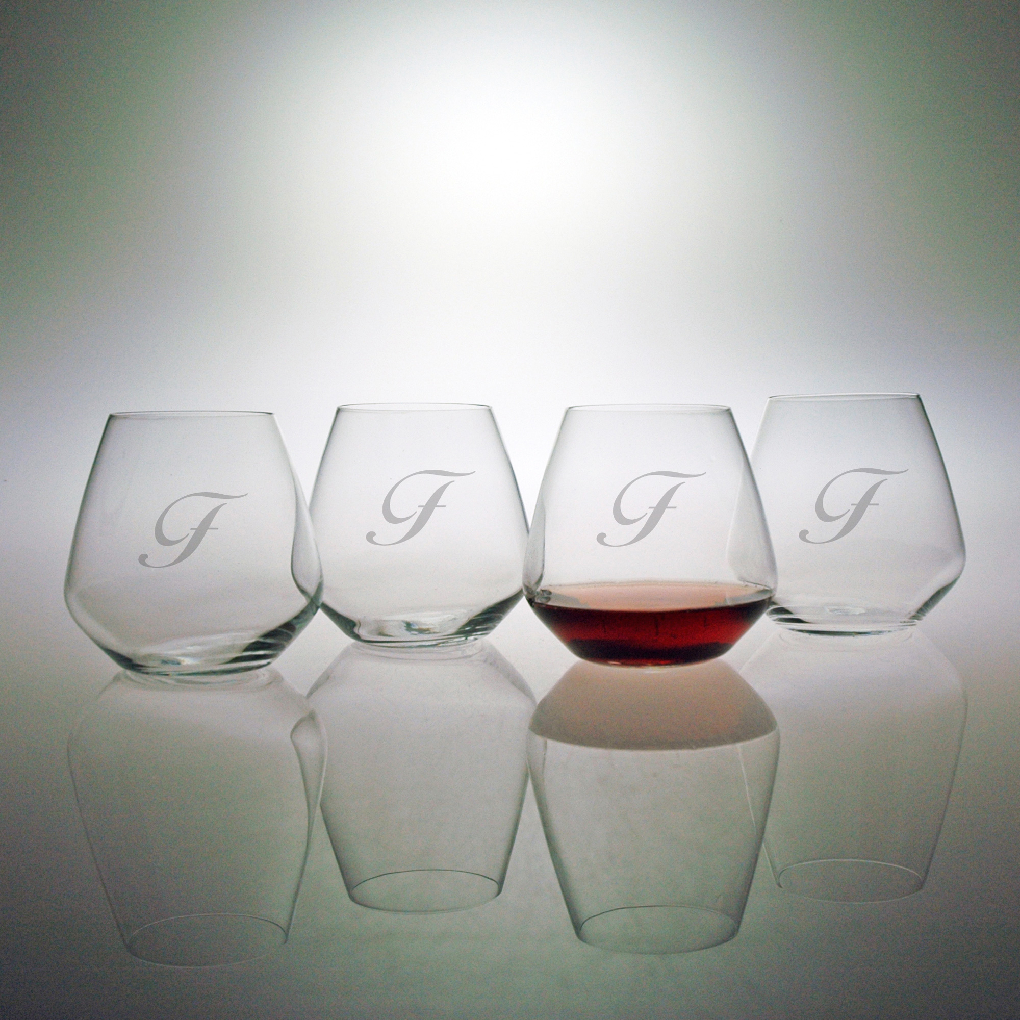Personalized Stemless Pinot Wine Glasses Set Of 4 Gumps