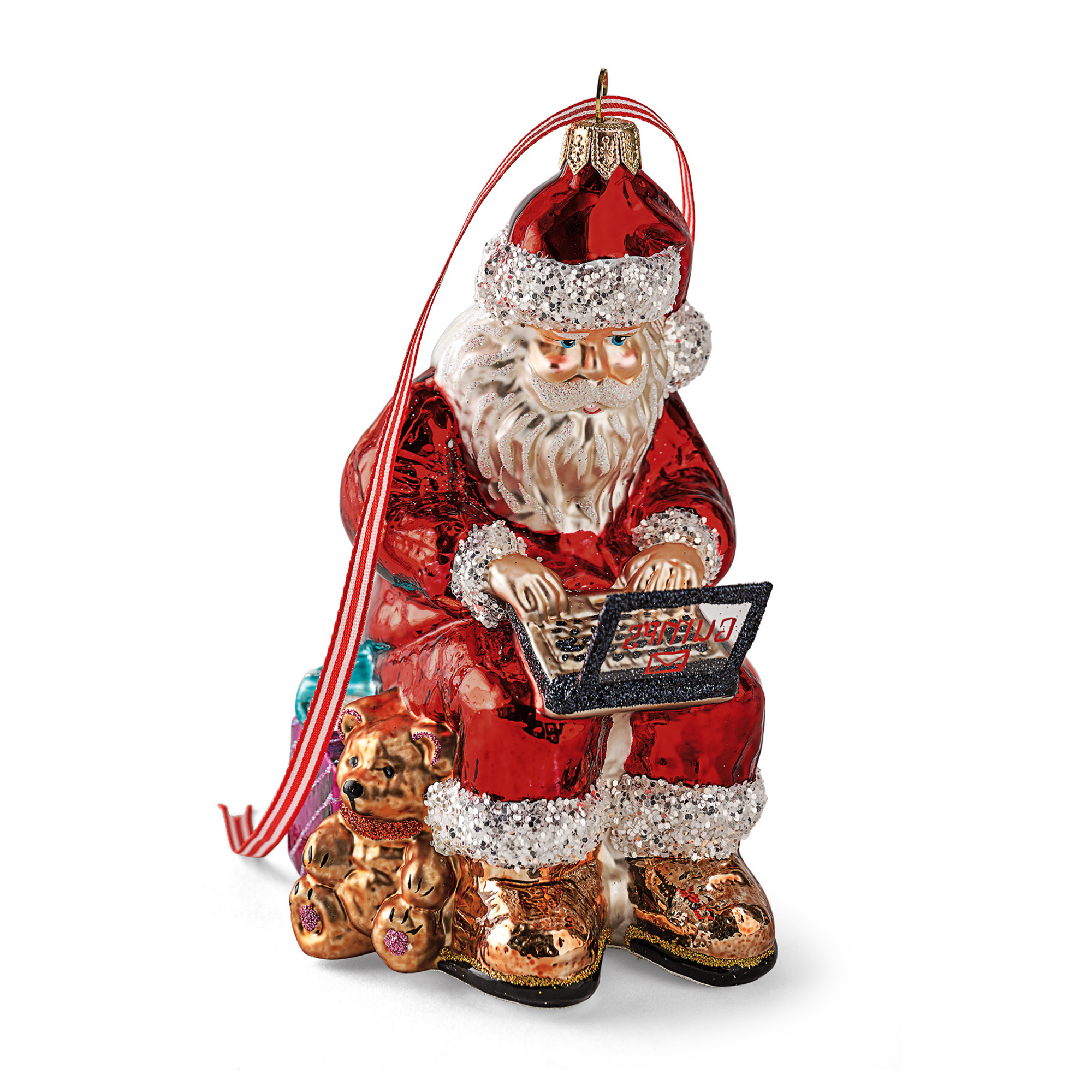 Santa With Laptop Christmas Ornament Gump S
