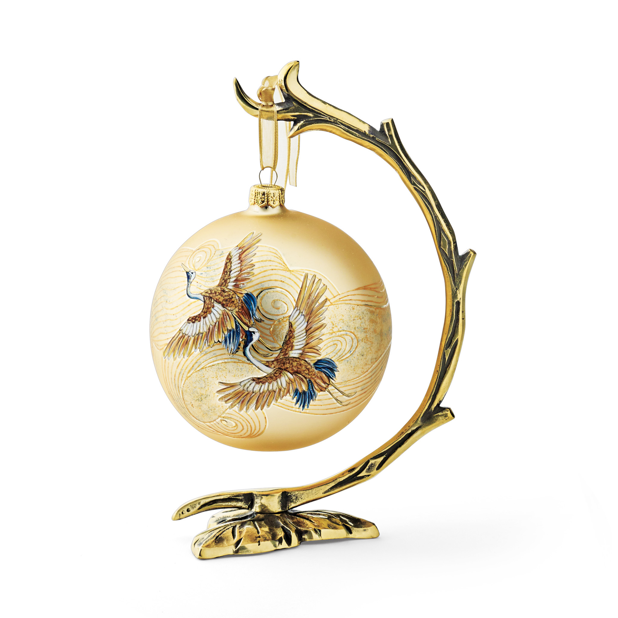 2017 Limited Edition Crane Ball Ornament Gumps