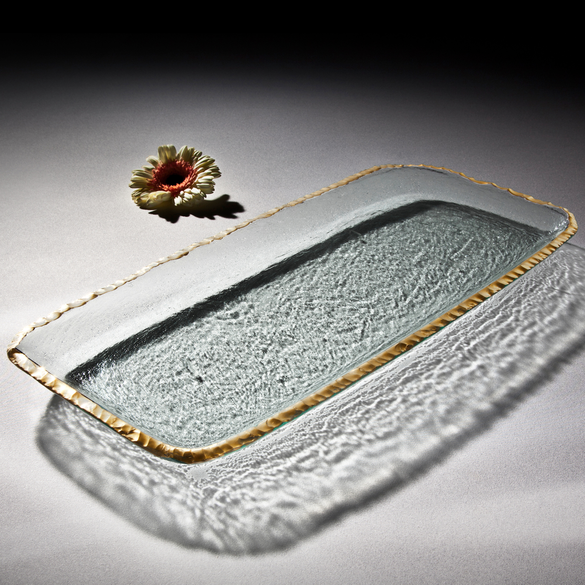 Annieglass Edgey Rectangular Tray Gold Gumps