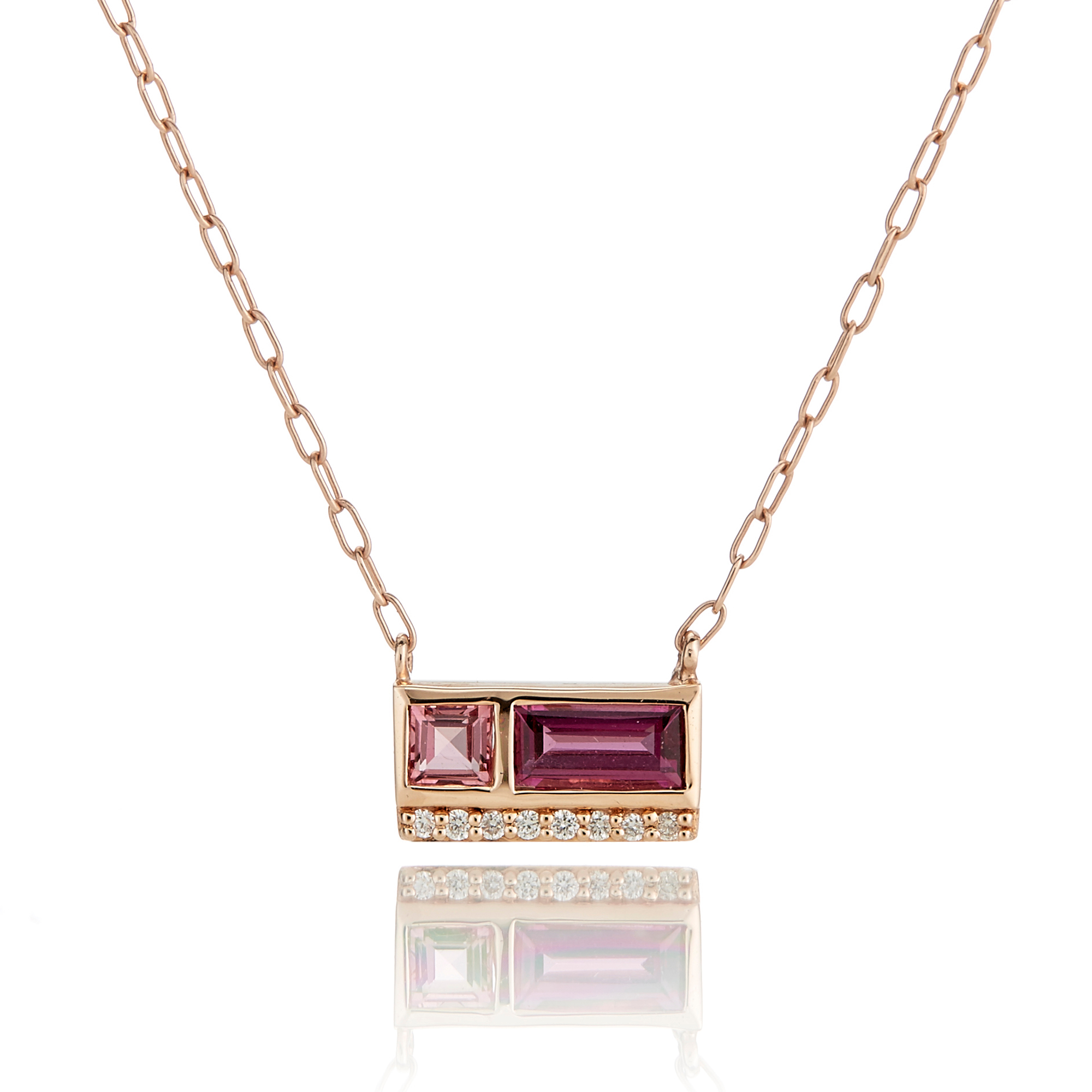 Jane Taylor Rholodite Garnet, Tourmaline & Diamond Two-Stone Necklace ...